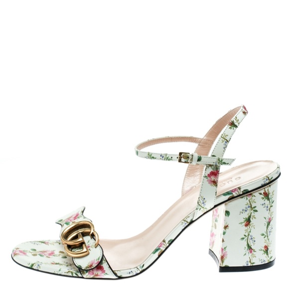 Gucci | Shoes | Gucci Floral Leather Sandals Size 37 | Poshmark